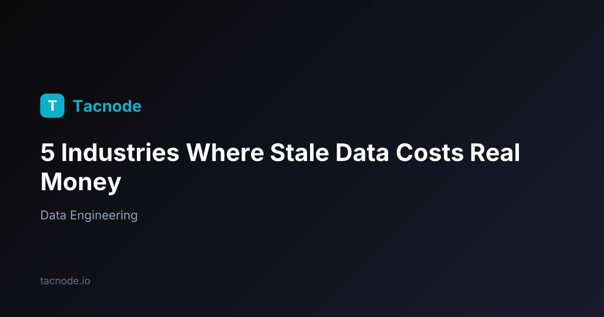 5 Industries Where Stale Data Costs Real Money | Tacnode Blog
